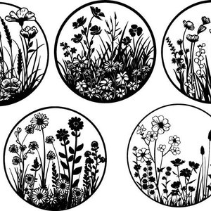 Flower Circle Svg, Floral Circle Clipart, Floral Circle Cut Files for ...