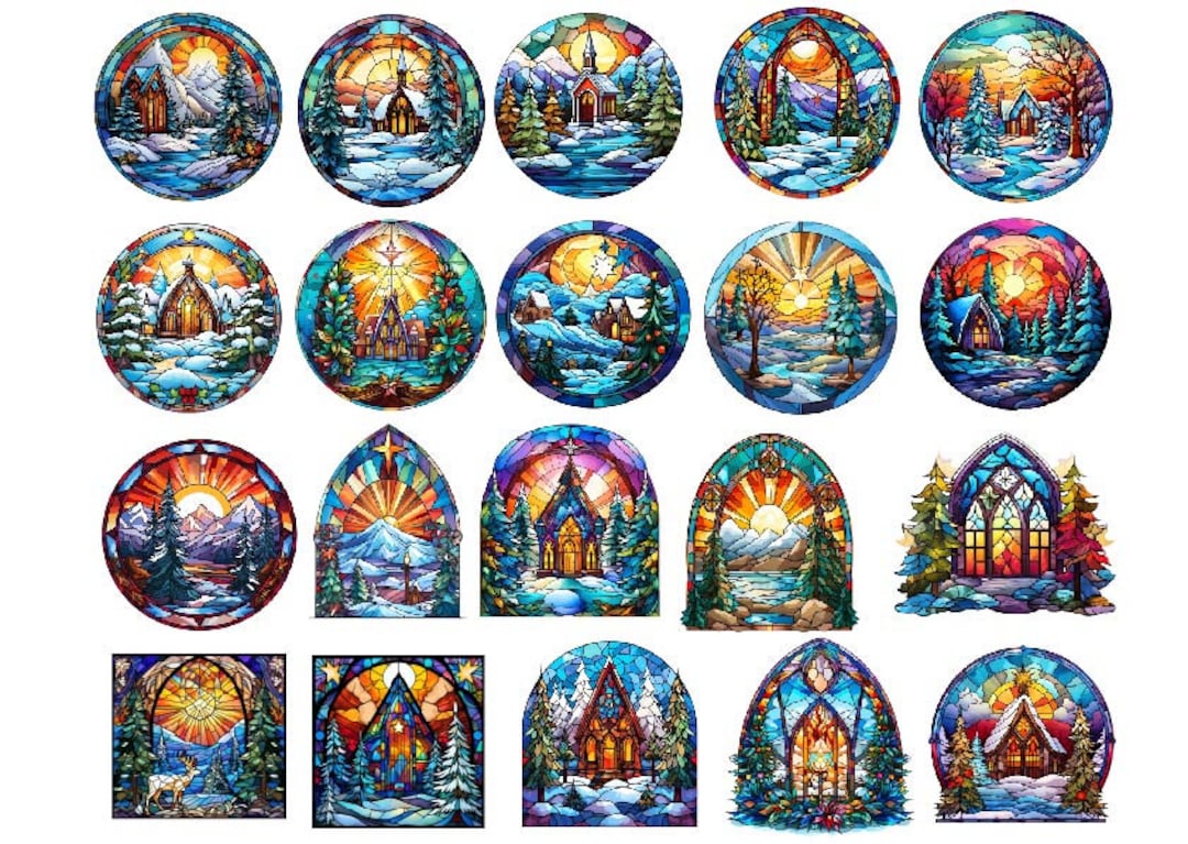 Christmas Stained Glass Png, Round Stained Glass Christmas Clipart ...