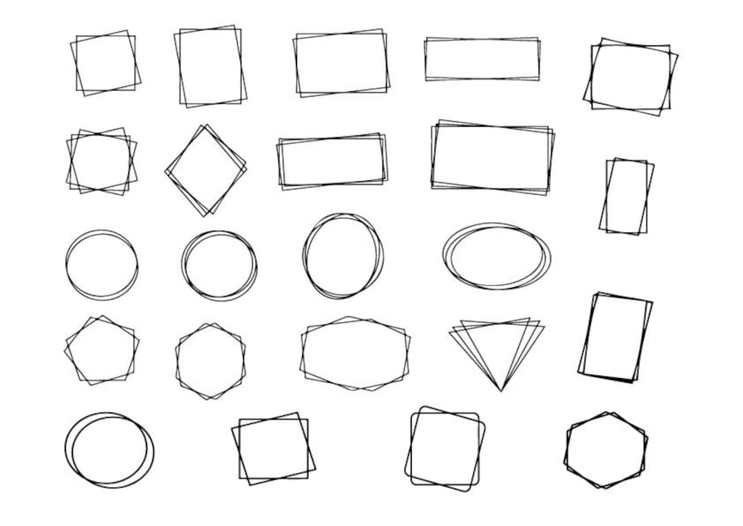 Double Frame SVG Bundle, Geometric Border Svg, Round Frame for Cricut ...