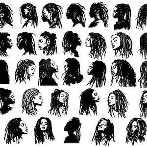 Dreadlocks SVG Bundle, Dreadlocks Clipart, Dreadlocks Vector ...