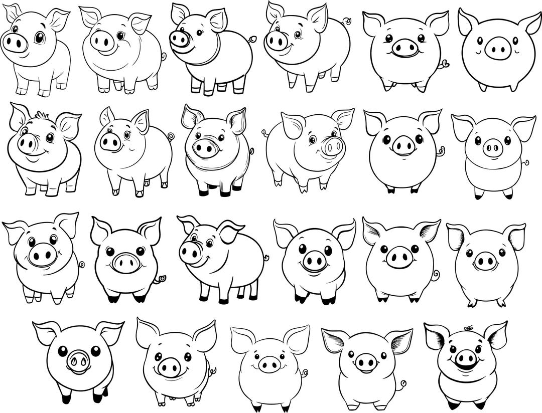 Cartoon Pig Svg, Cute Pig Svg, Pig Clipart, Pig Cut Files for Cricut ...