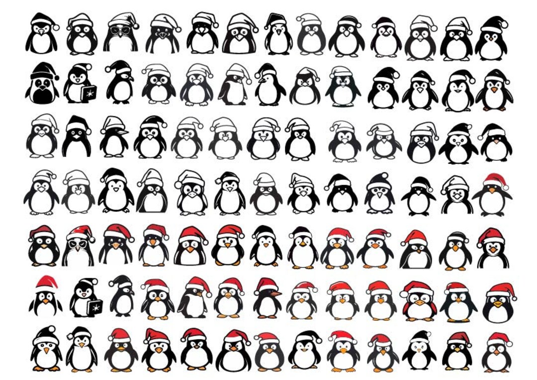 Penguin Bundle SVG, Christmas Penguin Svg, Cute Penguin Svg, Penguin ...