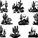 Cactus Bundle Svg, Cactus Scene Svg, Desert Landscape Svg, Cactus ...