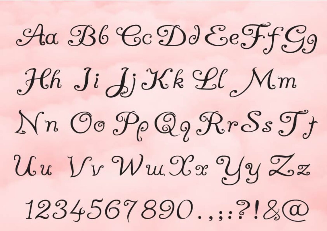 HANDWRITTEN FONT SVG Curlz Font Svg Cursive Alphabet Svg | Etsy