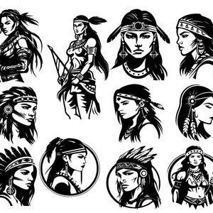 Native American Svg Bundle, Warrior Girl Svg, Native American Clipart ...