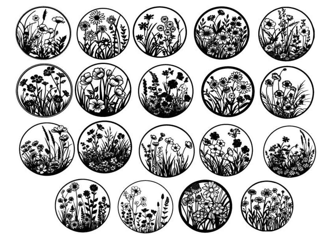 Flower Circle Svg, Floral Circle Clipart, Floral Circle Cut Files for ...