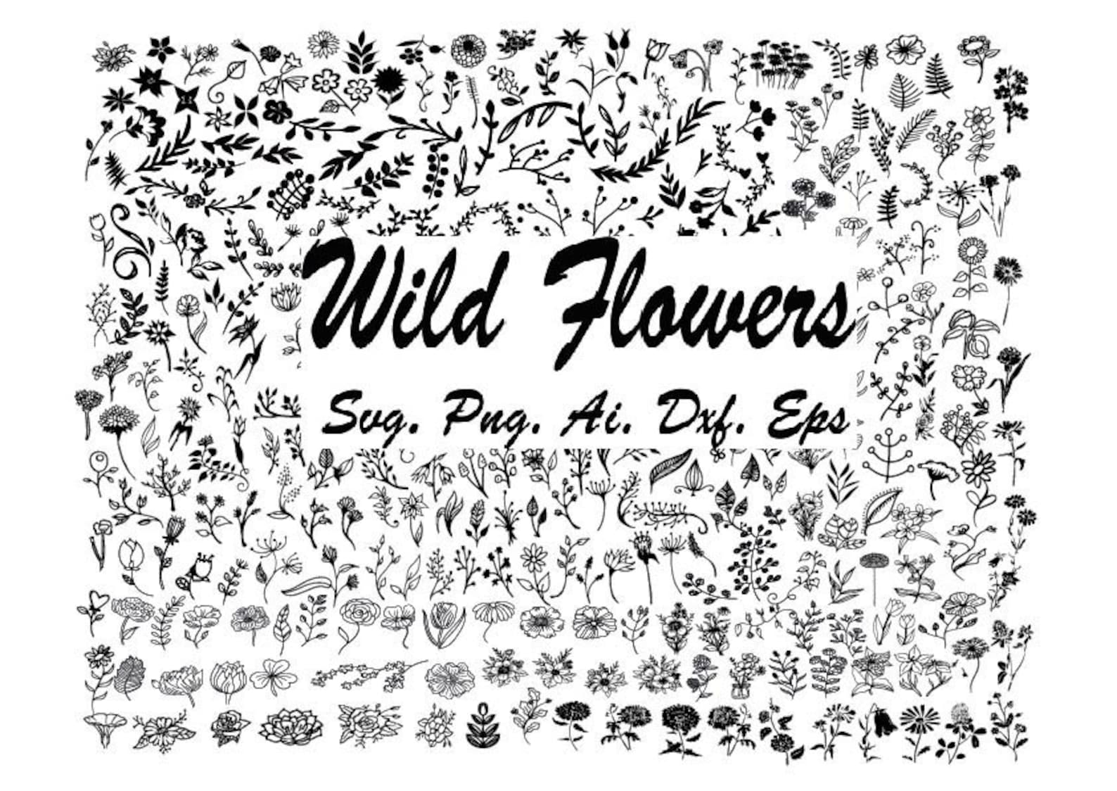 Wildflower Svg Bundle Wildflower Clipart Birth Flowers Svg Etsy