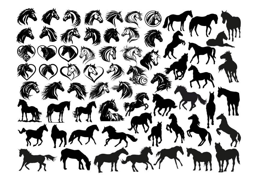PFERD BUNDLE SVG, Pferd SVG, Pferd Clipart, Pferd Silhouette, Pferd Png ...