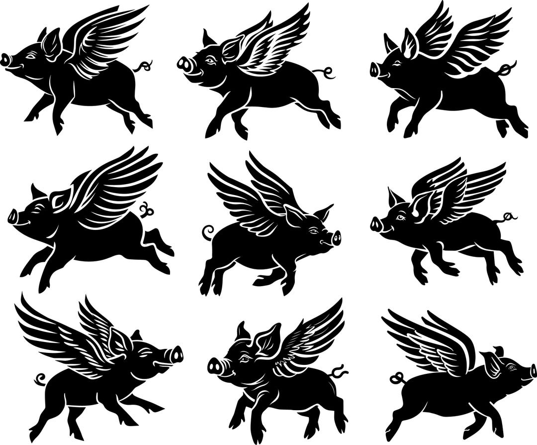 Flying Pig Svg, Cute Pig Svg, Pig Clipart, Pig Cut Files for Cricut ...