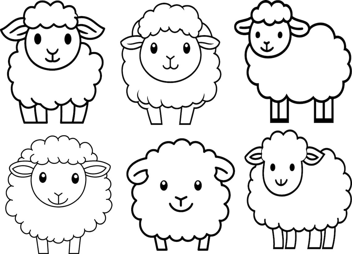 Cartoon Sheep Svg, Cute Sheep Svg, Sheep Clipart, Sheep Cut Files for ...