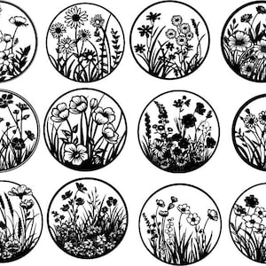 Flower Circle Svg, Floral Circle Clipart, Floral Circle Cut Files for ...
