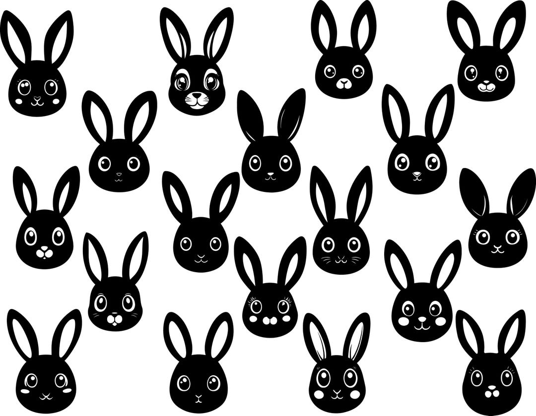 Bunny Face Svg, Bunny Clipart, Bunny Cut Files for Cricut, Easter Bunny ...