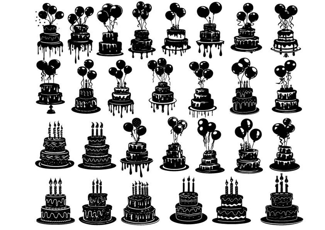 Birthday Cake SVG, Birthday Cake Clipart, Cake Cut Files for Cricut ...