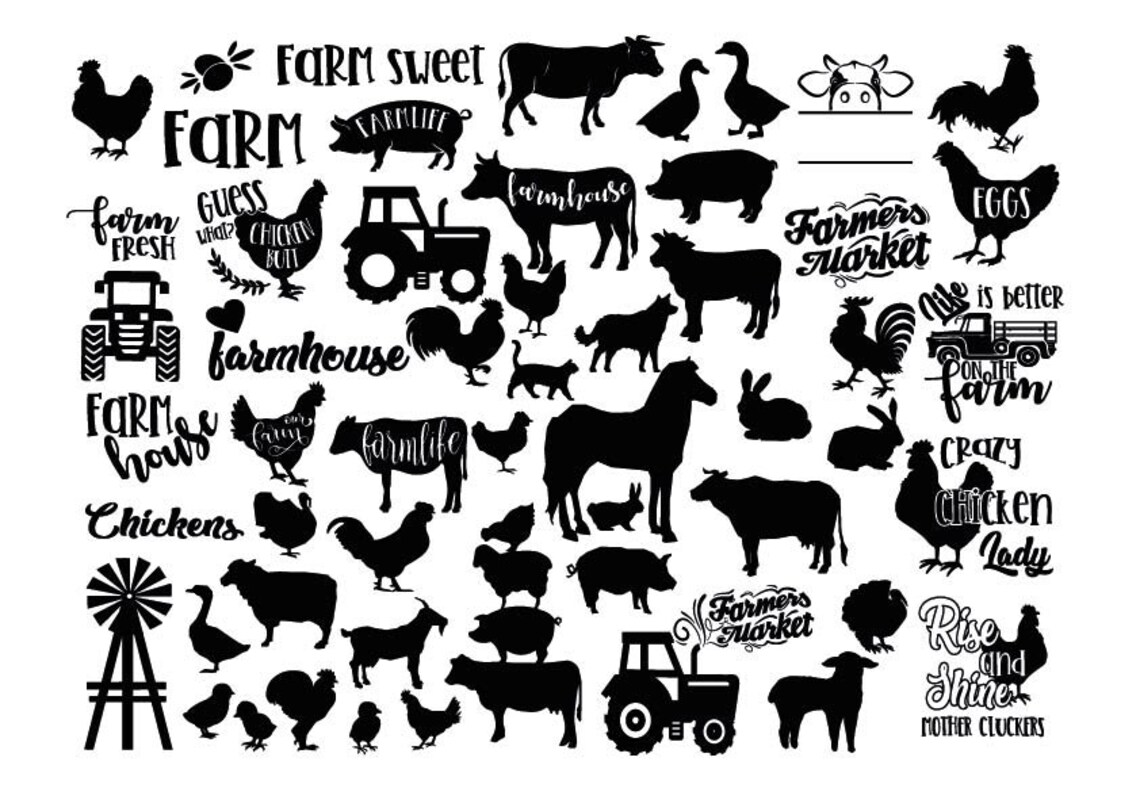 FARM ANIMALS SVG Animals Svg Farm Svg Farm Animals Cricut - Etsy