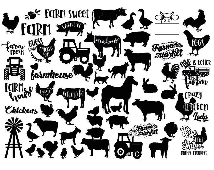 Imágenes prediseñadas de animales de granja, vida de granja dxf, cerdo ...