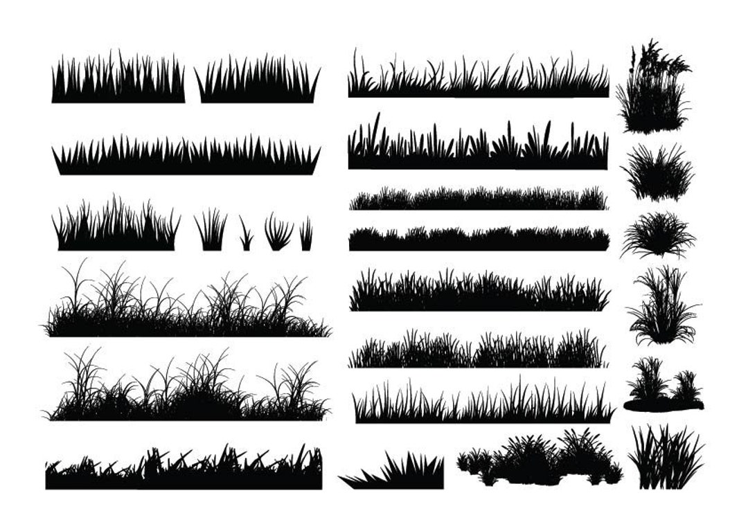 Grass Svg Grass Bundle Svg Grass Cricut Grass Clipart Grass Vector Grass Silhouette Etsy