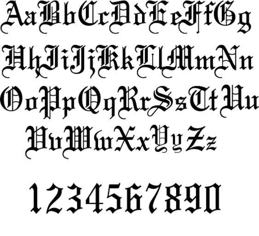 Old English Font , Clipart ,files for Cricut , Old English Font Svg ...