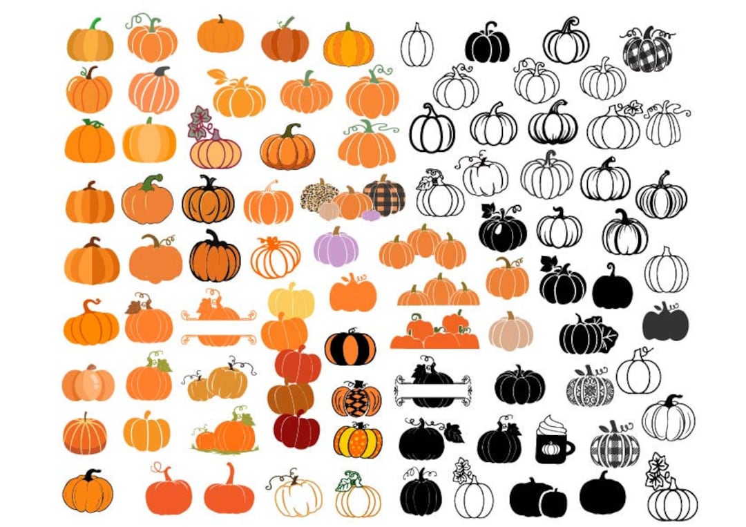 PUMPKIN BUNDLE SVG, Pumpkin Png Bundle, Pumpkin Clipart, Pumpkin Cut ...