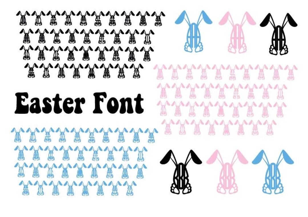 EASTER BUNNY FONT , Easter Font Svg , Easter Cut File for Cricut ...