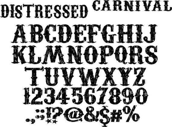 DISTRESSED CARNIVAL SVG Carnival Alphabet Svg Circus Font - Etsy