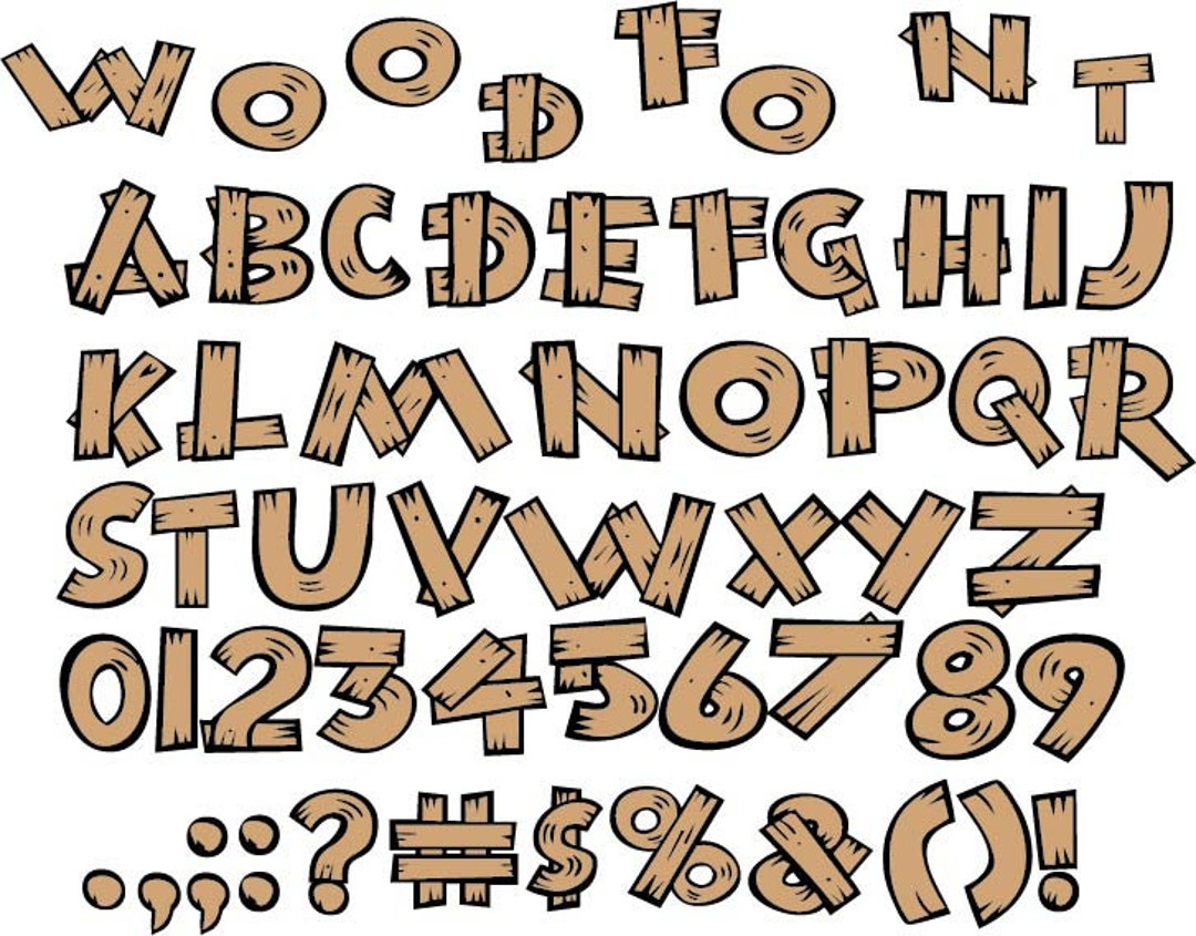 WOOD FONT SVG , Wood Letters and Numbers Svg , Files for Cricut ...