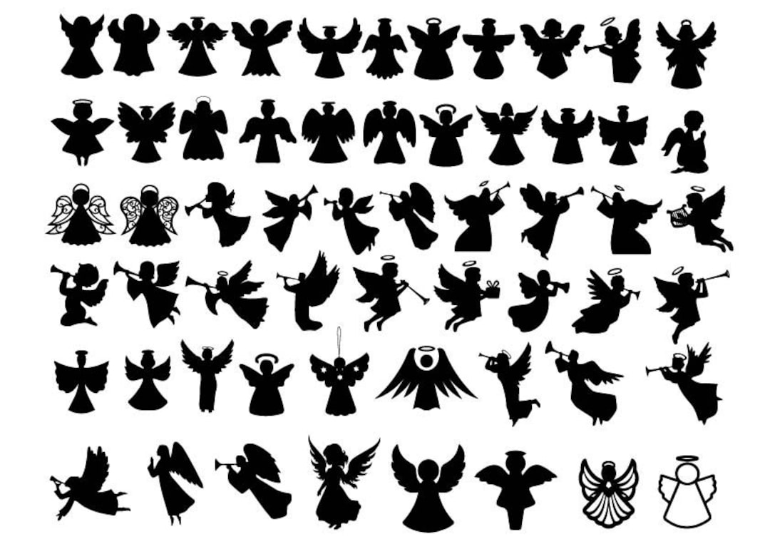 Angels Bundle Svg, Christmas Angels Svg, Angels Clipart, Christmas ...