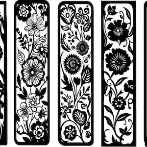 Bookmark Svg Bundle, Floral Bookmark Svg, Bookmark Clipart, Bookmark ...