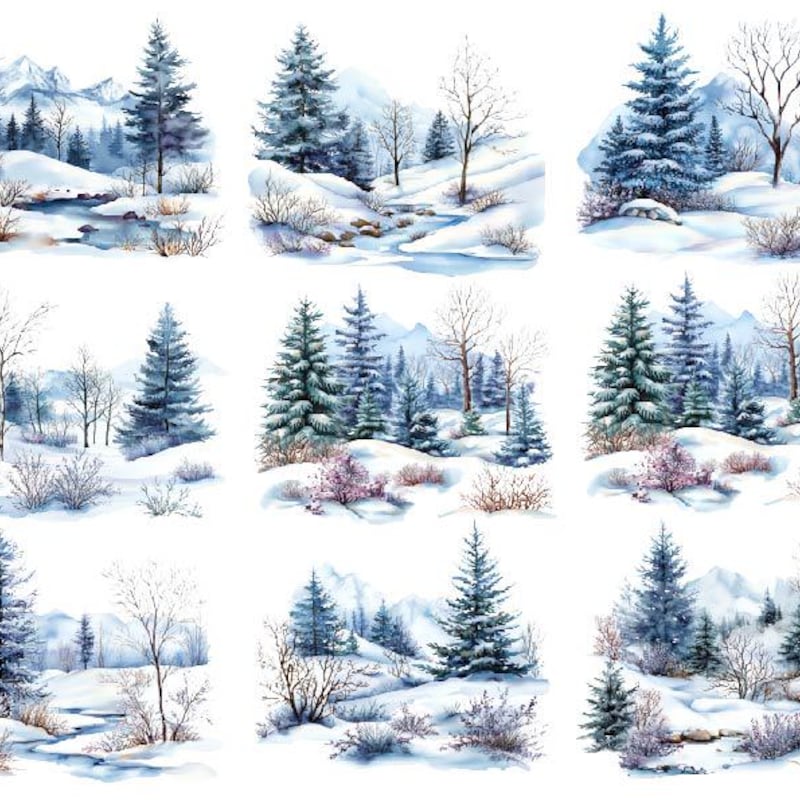 Watercolor Winter - Etsy