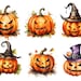 Halloween Pumpkin Clipart, Watercolor Pumpkin Png, Watercolor Jack-o ...