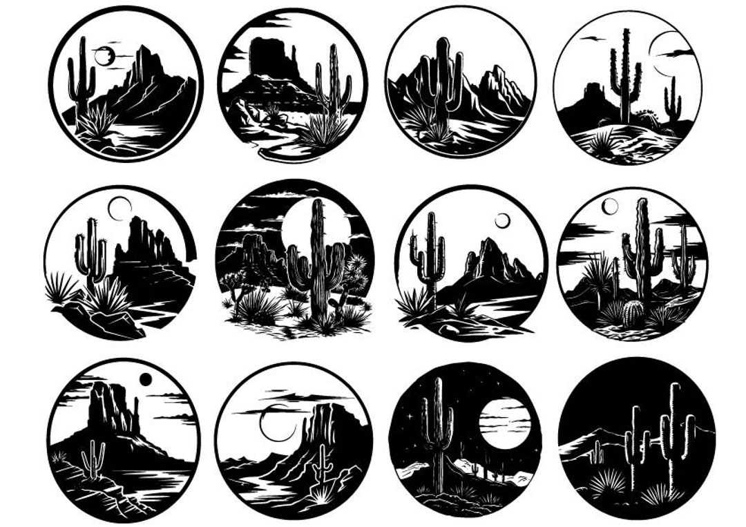 Desert Scene SVG Bundle, Desert Landscape Svg, Desert Cactus Svg ...