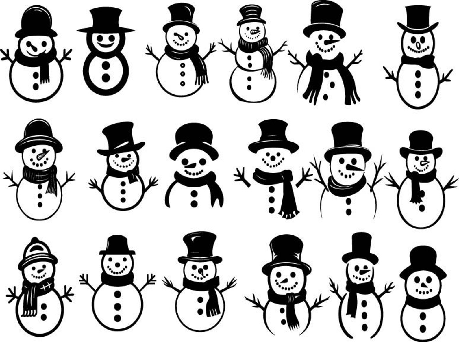 Snowman SVG Bundle, Snowman Svg, Christmas Svg, Snowman Clipart ...