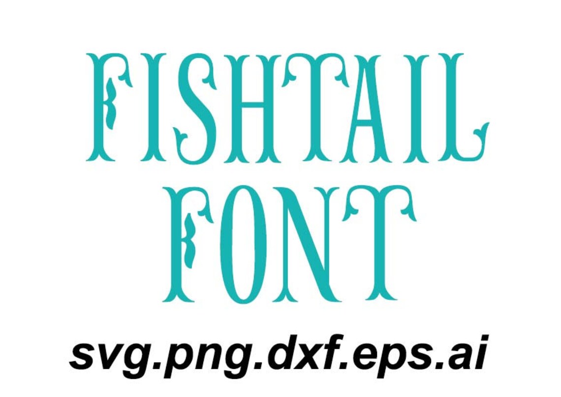 Mermaid Font Svg Fishtail Font Svg Clipart Files for - Etsy