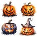 Halloween Pumpkin Clipart, Watercolor Pumpkin Png, Watercolor Jack-o ...