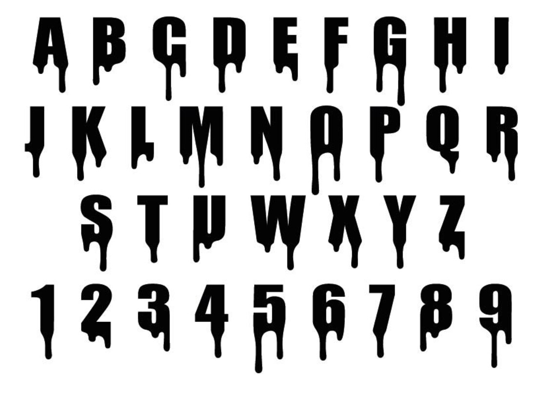 DRIPPING ALPHABET SVG Dripping Letters Svghalloween Font - Etsy