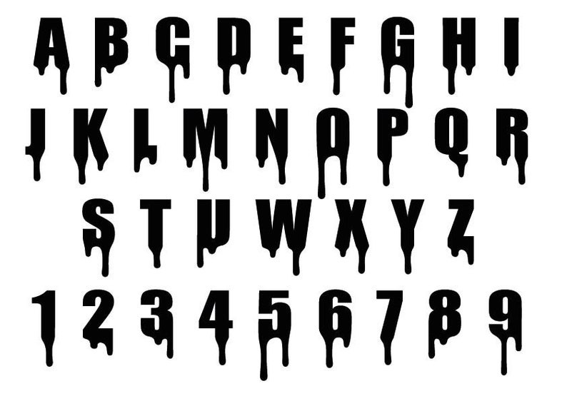 DRIPPING ALPHABET SVG Dripping Letters Svghalloween Font - Etsy