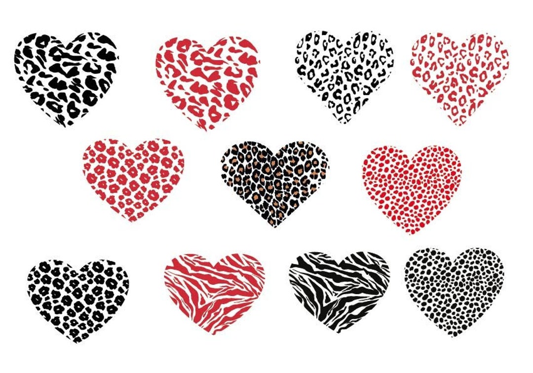 Leopard Print Heart Svg , HEARTS SVG , Valentines Day Svg , Animal ...