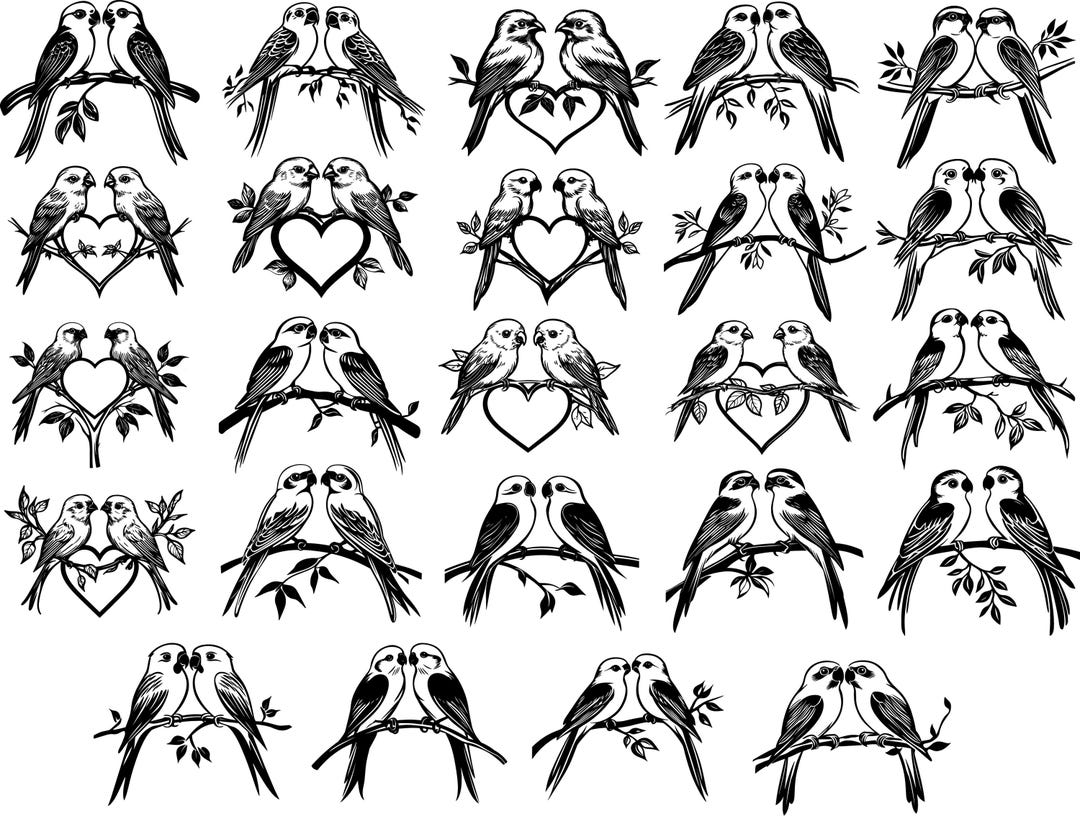 Birds Bundle Svg, Cute Birds Svg, Lovebirds Svg, Birds Clipart, Birds ...