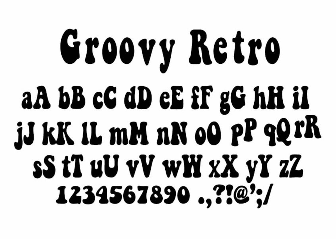GROOVY FONT SVG Groovy Alphabet Svg Retro Font Svg Groovy - Etsy
