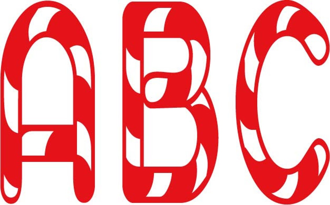 Candy Cane Font Svg , Candy Cane Alphabet , Christmas Font Svg, Candy ...