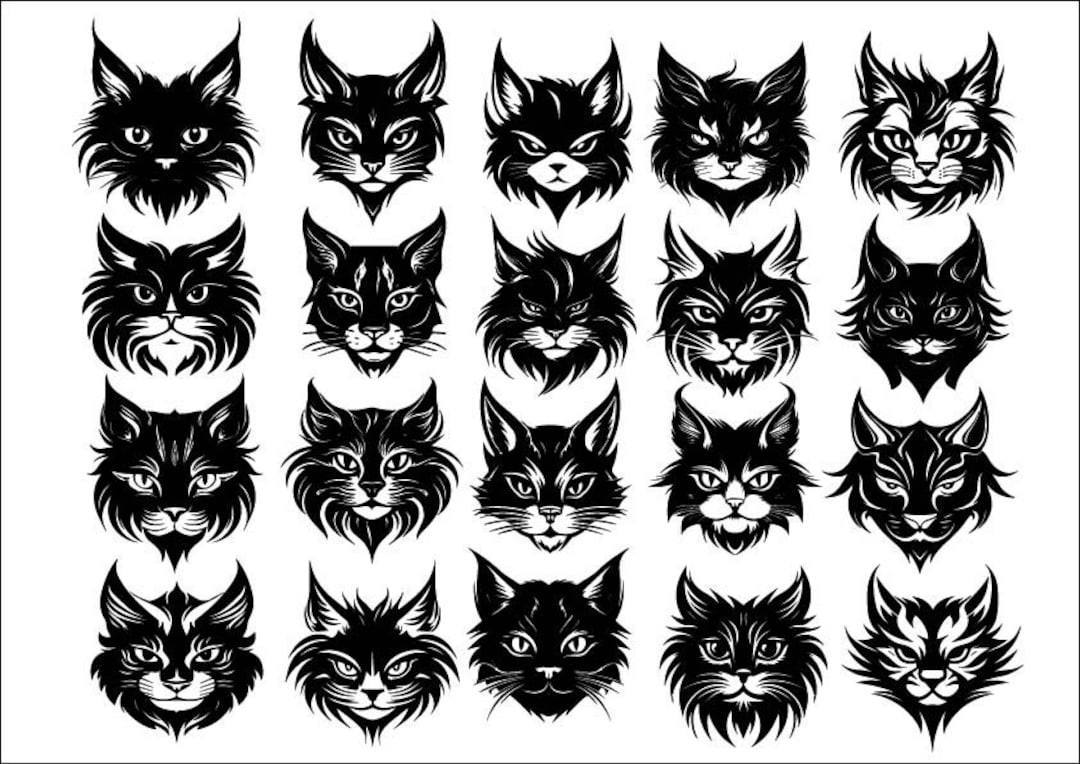 Cats Bundle Svg, Scary Cats Svg, Cats Clipart, Cats Cut Files for ...