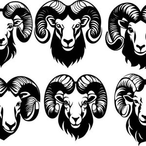 Ram Head SVG, Ram SVG, Farm Animal Svg, Ram Clipart, Ram Cut Files for ...