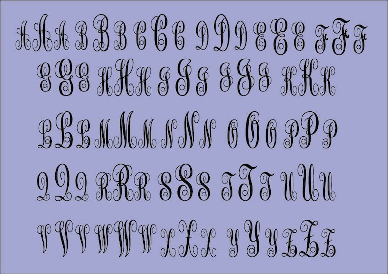 Vine Monogram Font Svg , Monogram Alphabet Svg , Files for Cricut ...