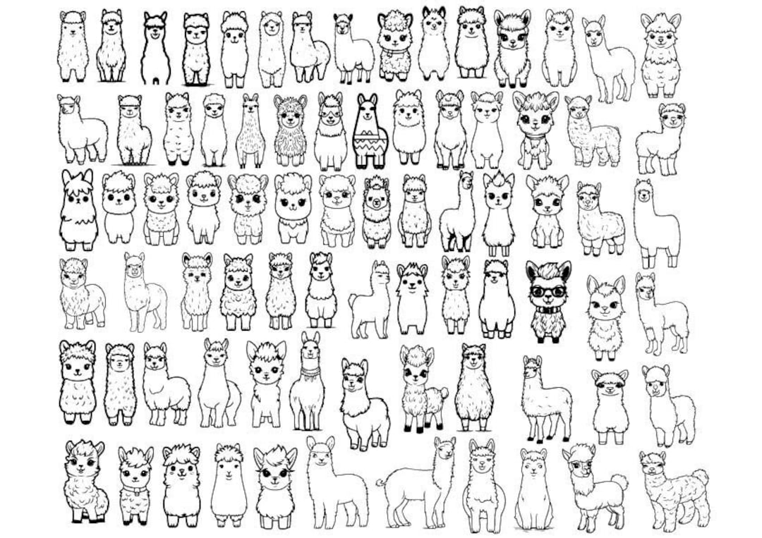 Cartoon Llama Svg, Llama Bundle Svg, Alpaca Svg, Llama PNG Bundle ...