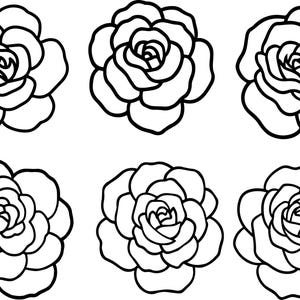 Rose Bundle Svg, Simple Rose Svg, Rose Clipart, Rose Cut Files for ...