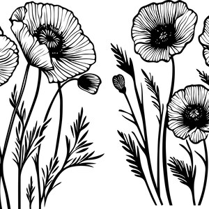 Poppy Svg Bundle, Poppy Flowers Svg, Poopy Clipart, Poppy Cut Files for ...