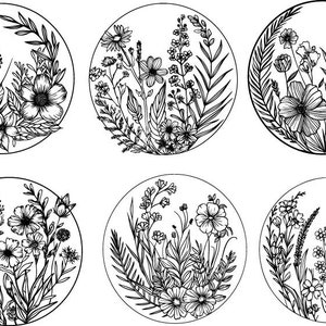 Floral Circle Svg, Flowers Svg, Flowers Cut Files for Cricut, Flowers ...