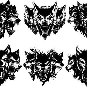 Cerberus Svg, Three-headed Dog Svg, Halloween Svg, Cerberus Clipart ...