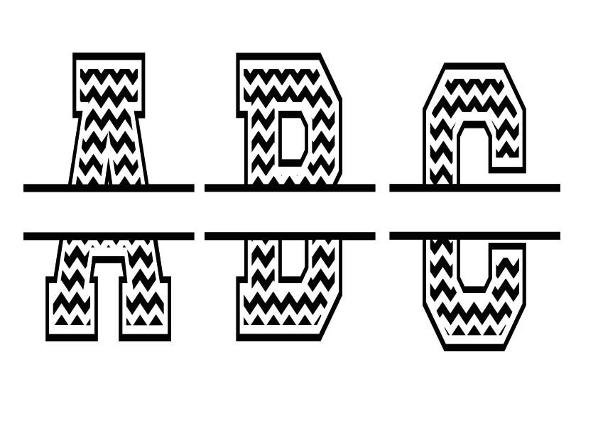CHEVRON FONT SVG Chevron Font Split Svg Monogram Chevron - Etsy Canada