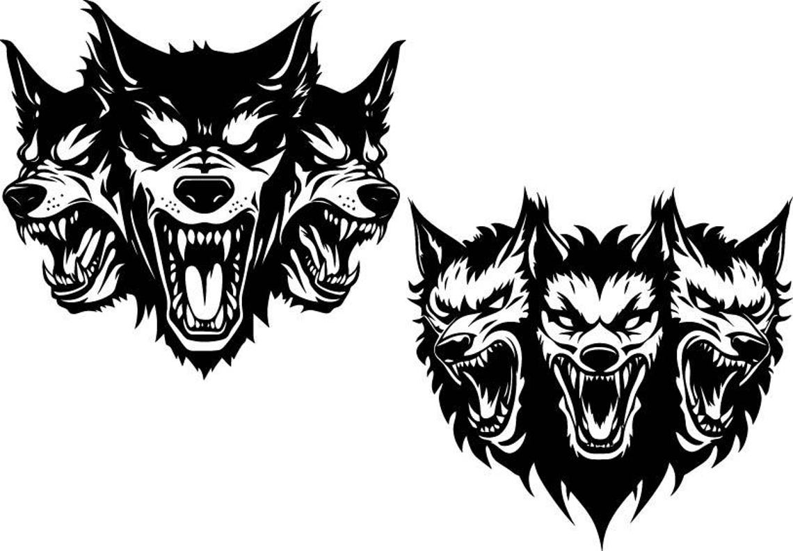 Cerberus Svg, Three-headed Dog Svg, Halloween Svg, Cerberus Clipart ...