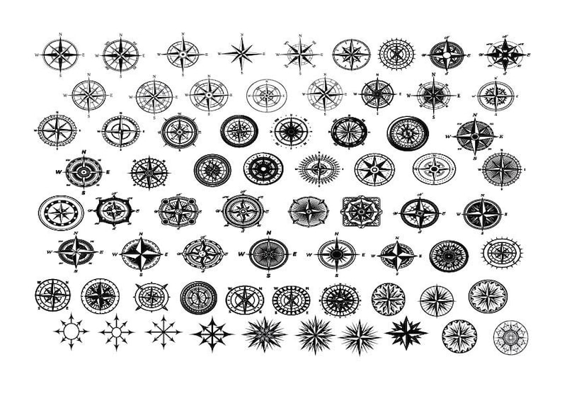 COMPASS BUNDLE SVG Nautical Compass Svg Vintage Compass - Etsy
